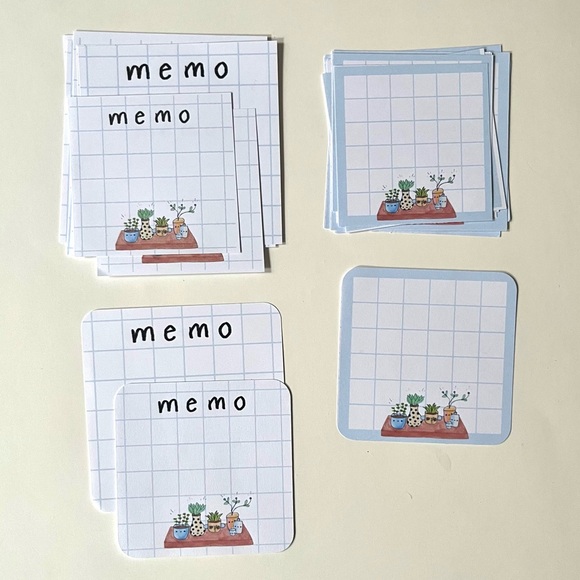 handmade by me stationery | Office | Handmade By Me Blue Grid Bookshelf Plant Set Of 2 ...